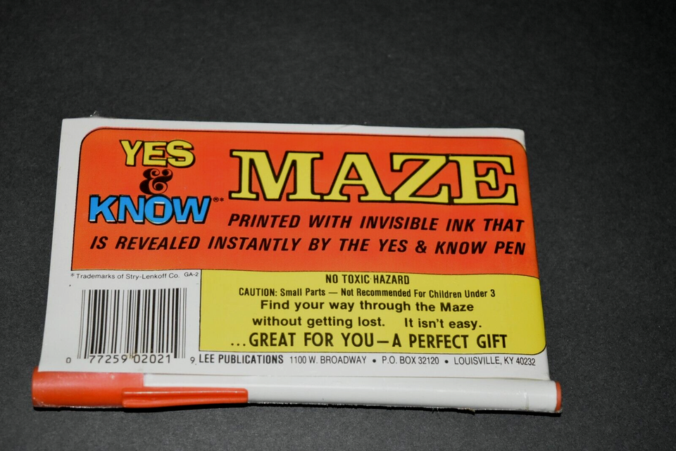Yes & Know MAZE invisible ink game & quiz activity book HTF ! NEW | eBay