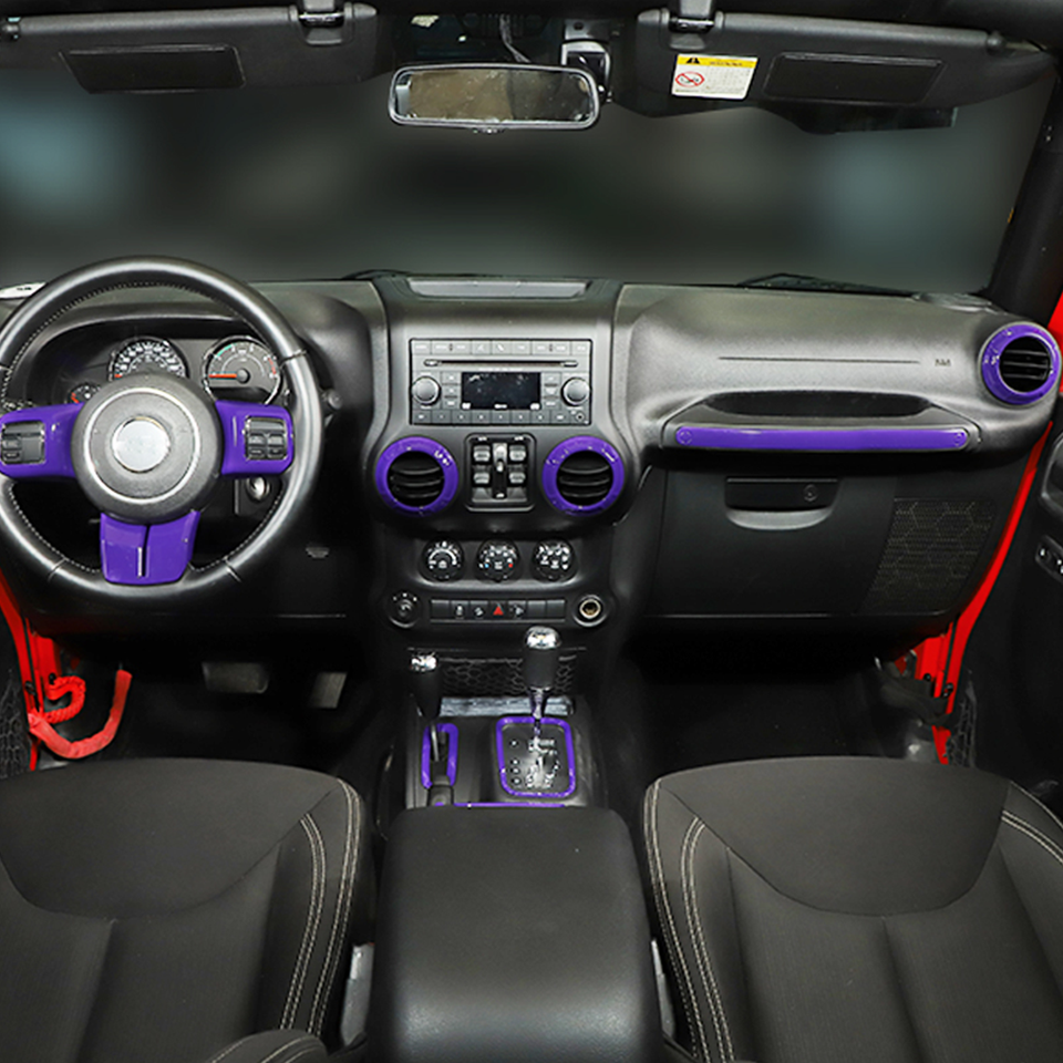 21x Interior Decor Trim Kit for Jeep Wrangler JK JKU 2011-18 Purple ...