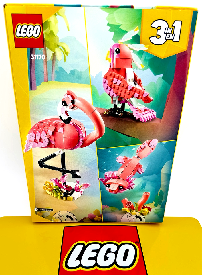 LEGO 31170 Creator Pink Flamingo (3 in 1, flamingo, axolotl, cockatoo ...