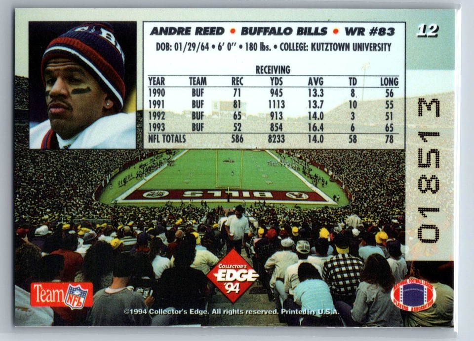 1994 Collector's Edge Andre Reed Boss Squad Silver Parallel #12 | eBay