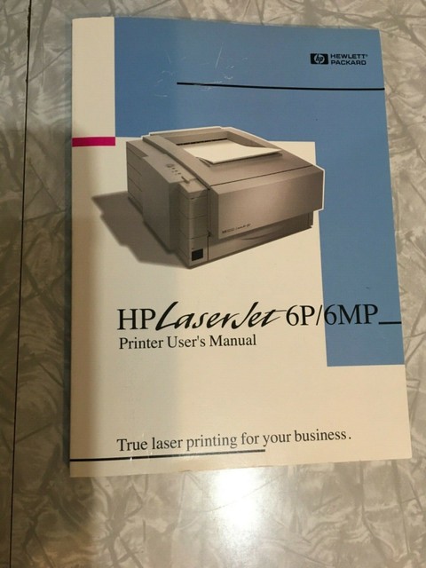 HP - LaserJet 6P/6MP Printer User's Manual C3980-90968 - 1996 for sale ...