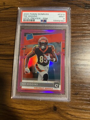 2020 Donruss Optic Preview Pink Tee Higgins ROOKIE RC PSA 9 MINT ...