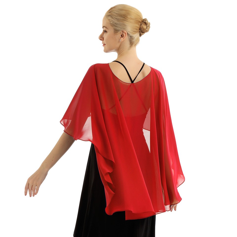 Womens Capes Capelets Chiffon High Low Shawls and Wraps Shrug Formal ...