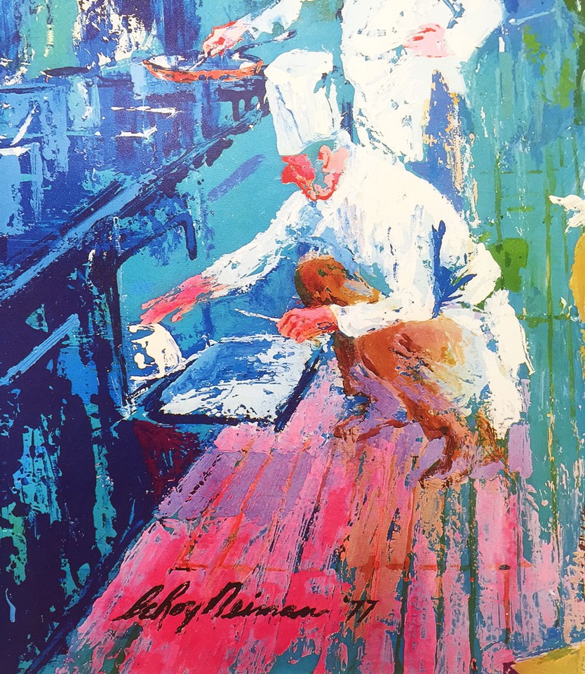 LeRoy Neiman "La Grand Cuisine" CUSTOM FRAMED Art Litho CULINARY Chef ...