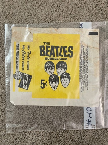 Beatles Wax Paper Wrapper Topps Trading Cards Bazooka Bubble Gum ...