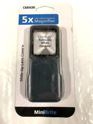 Carson 5x MiniBrite LED Lighted Slide-Out Aspheric Magnifier with ...
