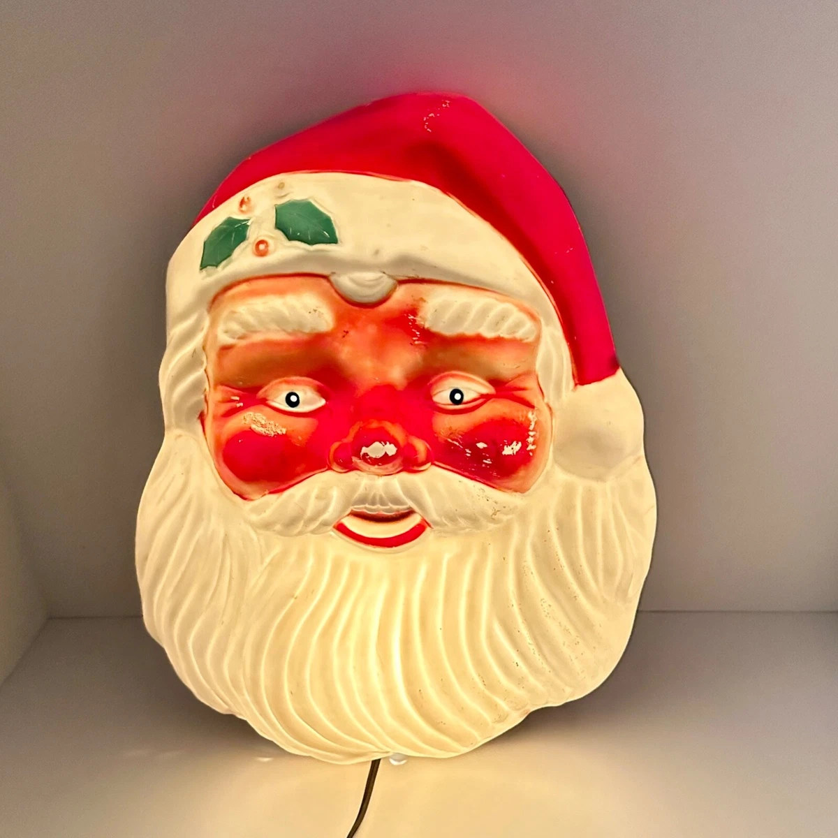Vintage Light Up Santa Faces