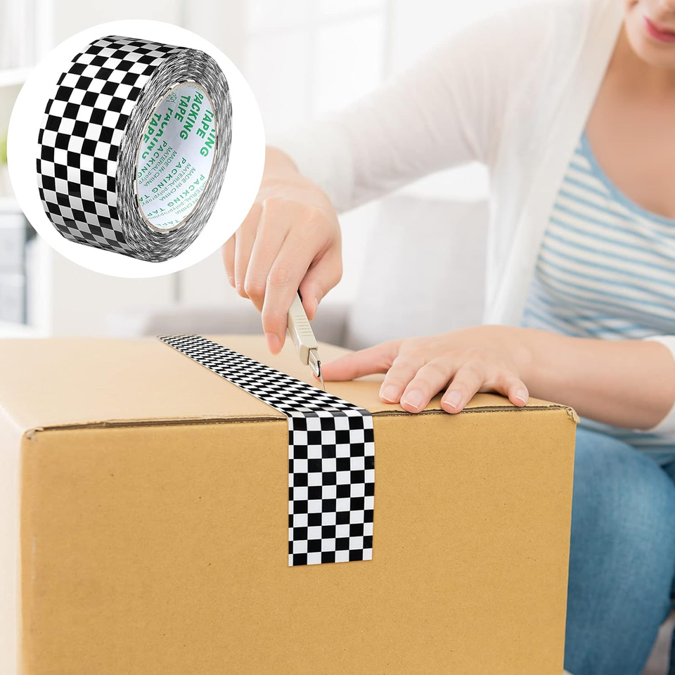 Checkered Flag Tape Checkered Packing Tape Race Car Tape Printed Tape 1 ...