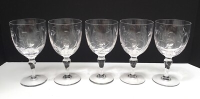 5 (Five) Stuart Crystal MINUET Water/Wine Goblets Glasses 6 3/8 ...