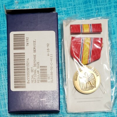 National Defense Service Medal & Ribbon in box | eBay