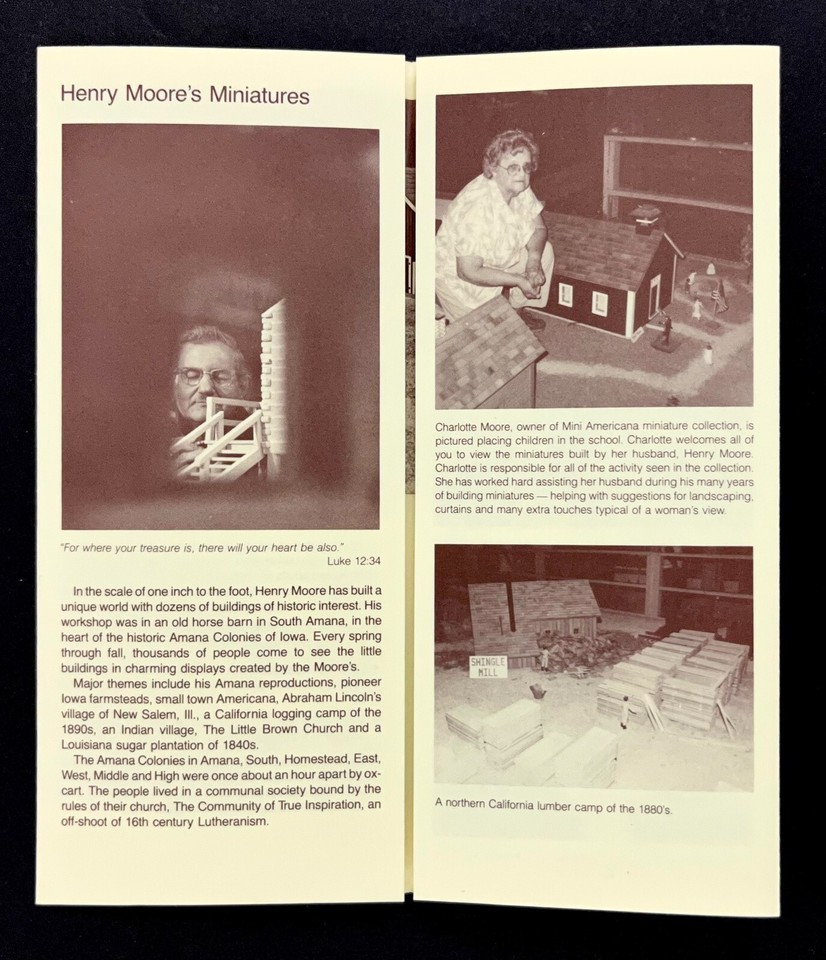 1983 South Amana Iowa Mini Americana Barn Museum H Moore Vintage Travel ...