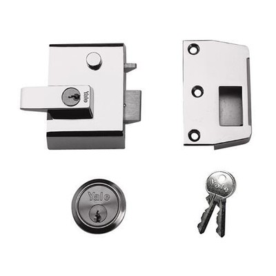 Yale Locks P2 Double Locking Nightlatch 40mm Backset DMG/PB Finish Visi ...