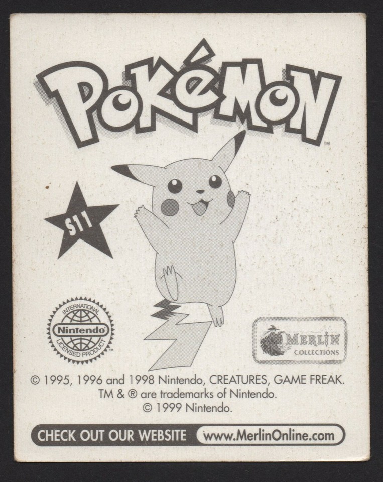 MEOWTH STICKER #S11 POKEMON SERIE 1 COLLECTION MERLIN 1999 HOLO / FOIL ...