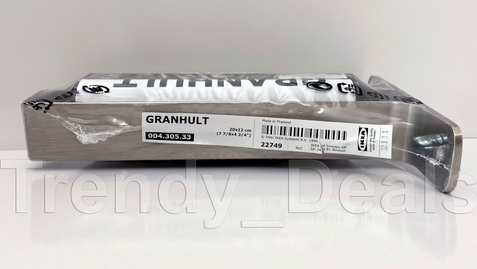 Ikea GRANHULT Connecting Bracket for Shelf, Nickel Plated 7 7/8" x 4 3/ ...