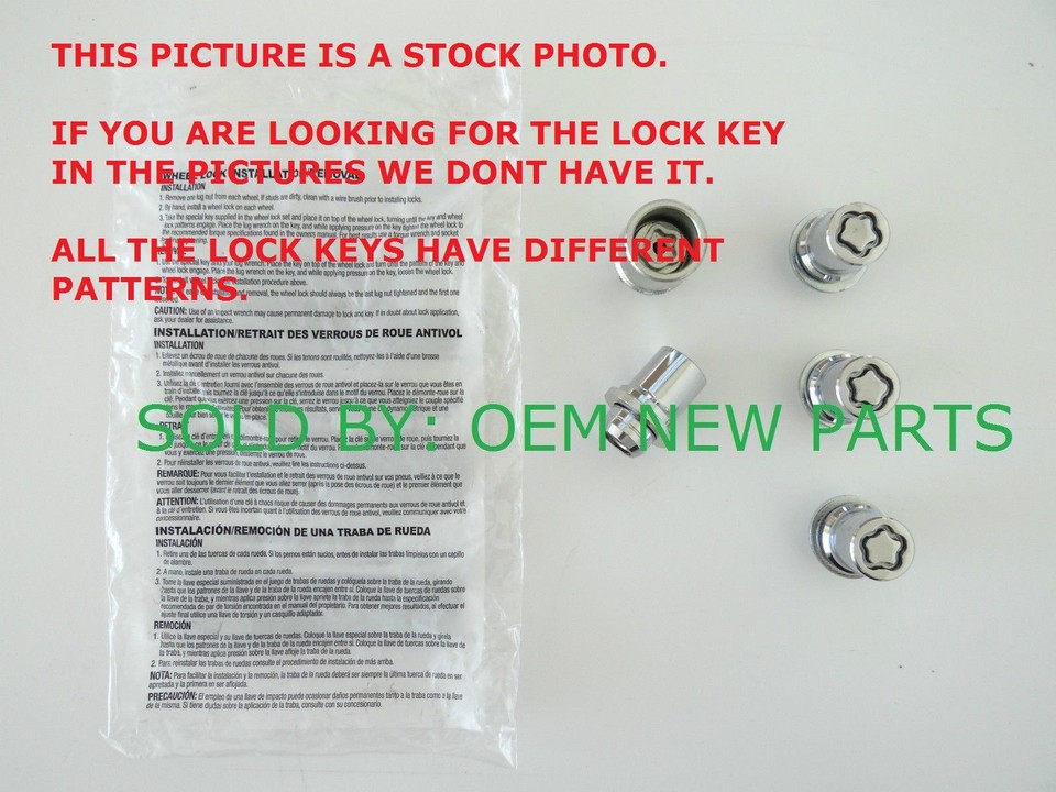 Genuine 2001-2022 Toyota Prius & Prius C V Chrome 4 Wheel Locks with ...