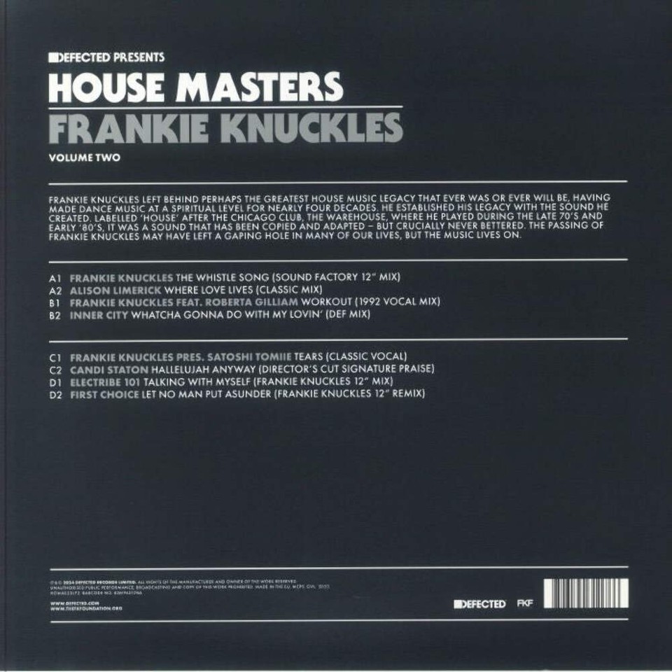Frankie Knuckles - House Masters (Volume Two) (2x12") | eBay