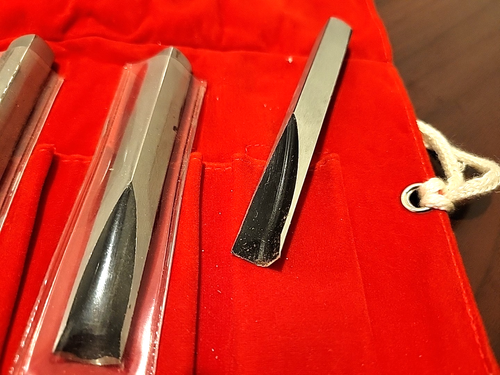 Vintage AMT Wood Chisels Set of 3 in Red Pouch Woodworking Lathe Tools ...