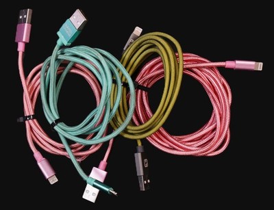 Four Braided iPhone to USB Cables -- 36"/45"/70"/114" | eBay