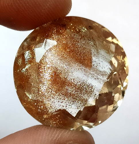 AAA+ 67.90 Ct. Large Rutile & Sunstone Round Cut Loose Gemstone ...