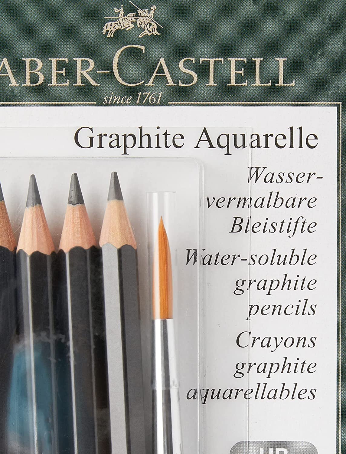 Faber-Castell Graphite Aquarelle 5 Grades Pencils with Brush | eBay