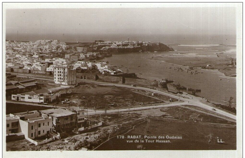 A85 / MAROC RARE CPA GLACEE RABAT POINTE DES OUDAIAS VUE DE LA TOUR ...