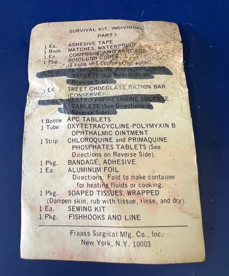 VIETNAM ERA INDIVIDUAL SURVIVAL KIT W/CONTENTS | eBay
