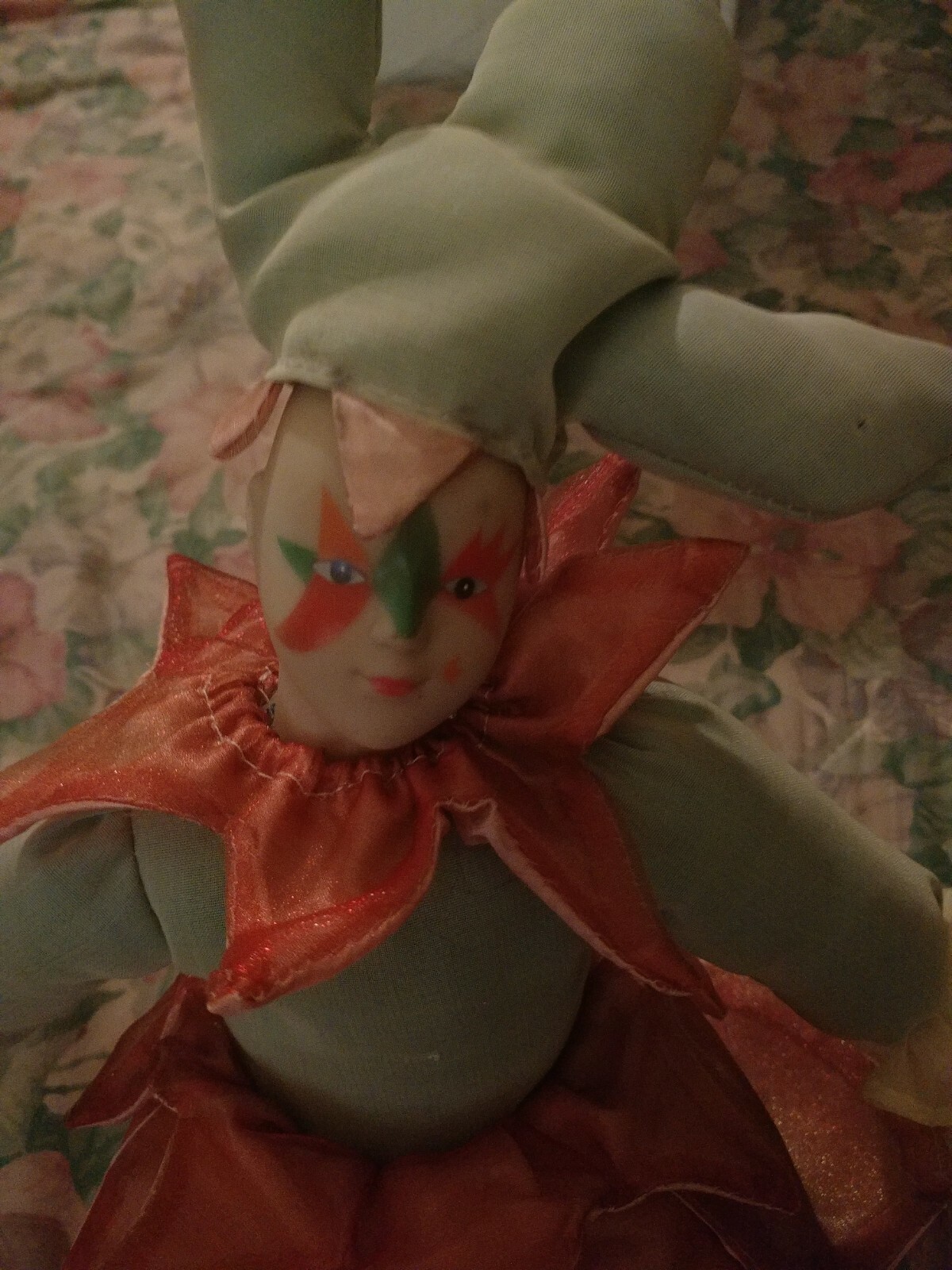 VINTAGE SUGAR LOAF HAND PAINTED BISQUE PORCELAIN MARDI GRAS HARLEQUIN ...