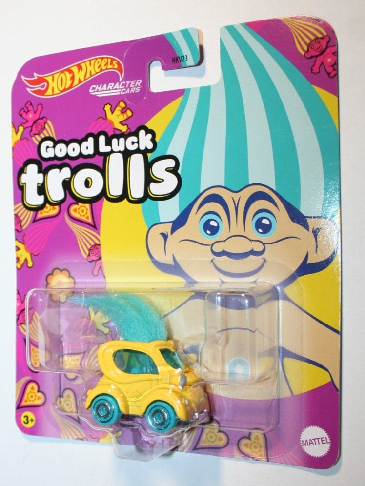 2022 Hot Wheels Cars GOOD LUCK TROLLS Yellow with Teal Hair HDL71 Asst ...