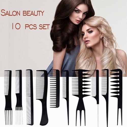 Styling Comb Set 10pcs Professional Salon Hairdressing Barber Hair ...