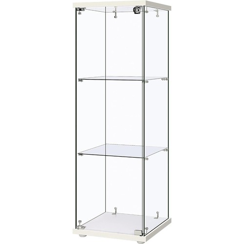 3-Shelf Glass Display Cabinet Glass Curio Cabinet Trophy Case Bookshelf ...
