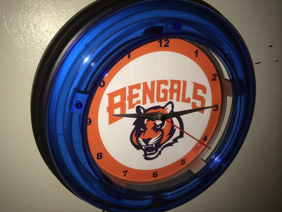 Cincinnati Bengals Football Bar Man Cave Neon Wall Clock Sign | eBay