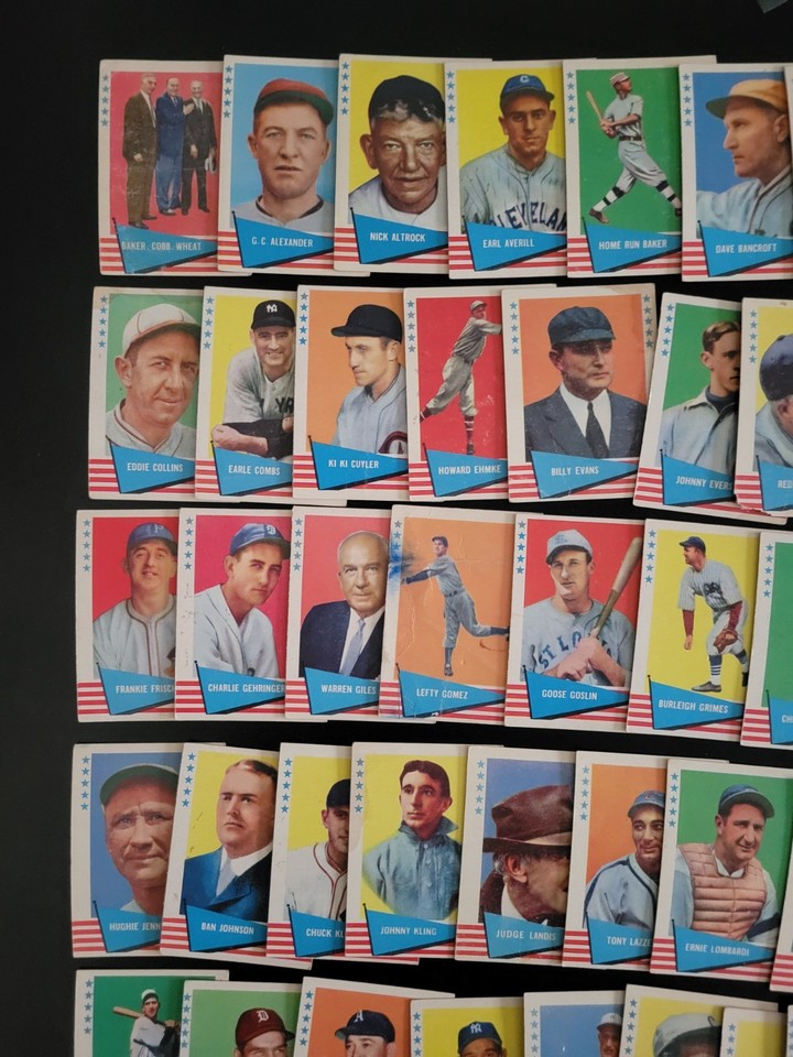 1961 Fleer Baseball Starter Set Lot - 63 Different -W/ Johnny Mize and ...