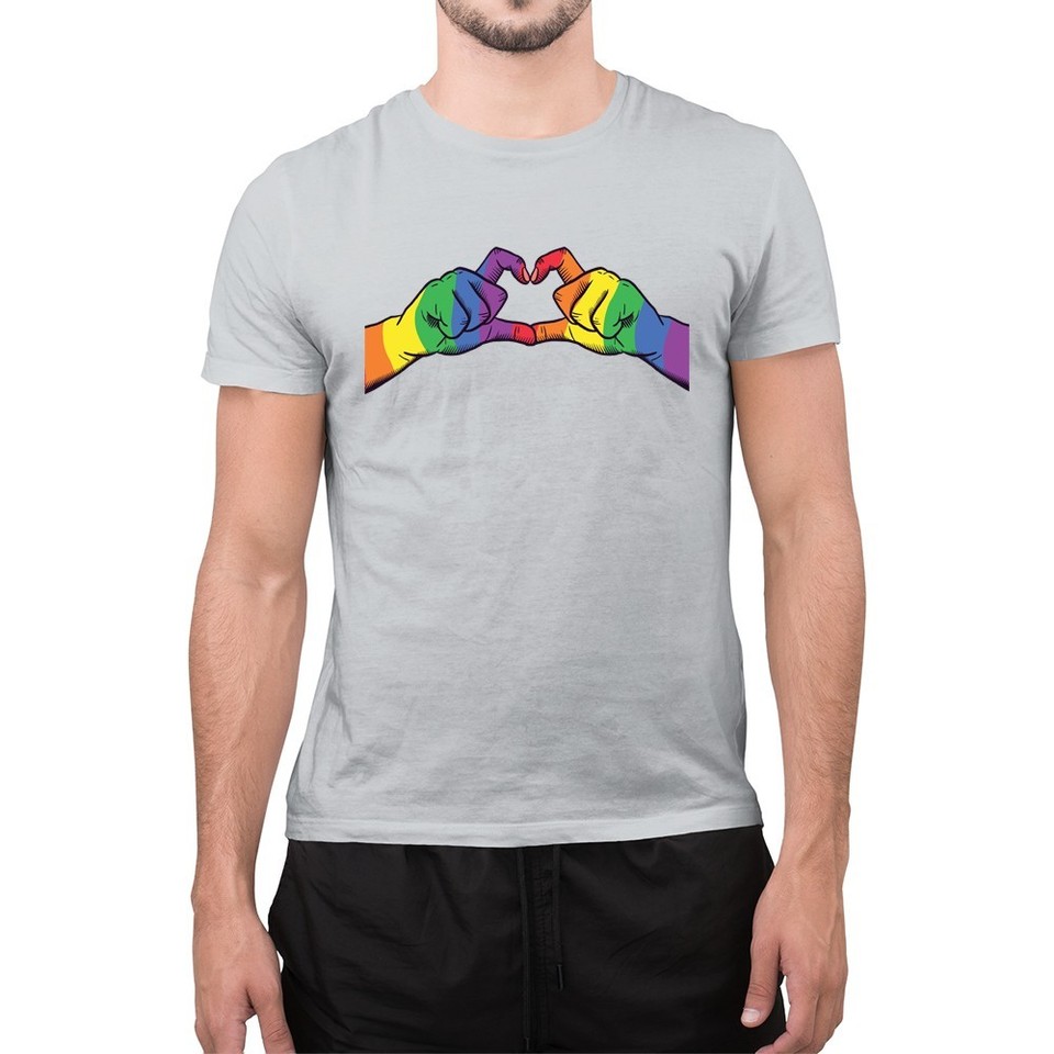 Rainbow Heart Pride T-Shirt LGBTQ Festival Gay Pride Clothing Unisex ...