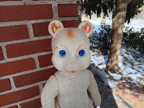 VINTAGE STRING JOINTED HARD PLASTIC BEAR TOY DOLL BLOW MOLD | eBay