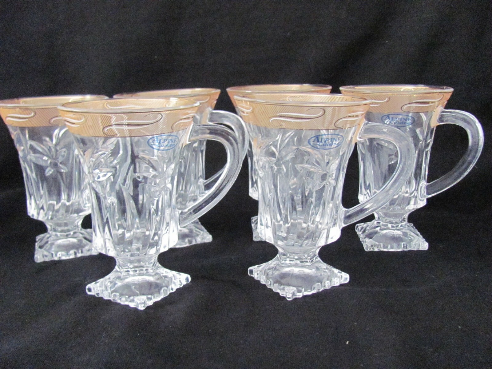 Alpine Cuisine Tea Mug Set with Gold Filigree and Cut Floral Design ...