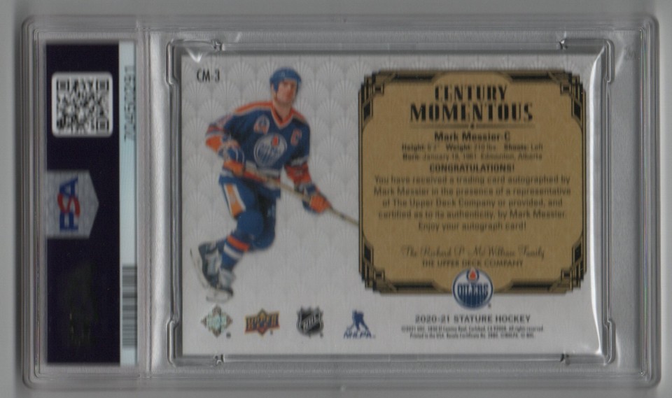 2020-21 UD STATURE CENTURY MOMENTOUS AUTOGRAPH ,**MARK MESSIER**, 06/25 ...
