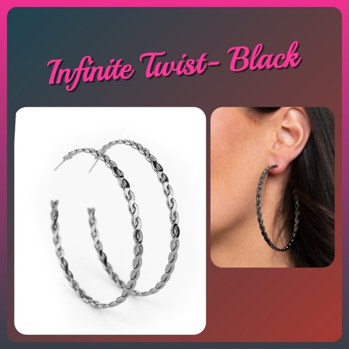 Paparazzi Earrings ~ Infinite Twist ~ Black Gunmetal ~ Braided Hoop ...