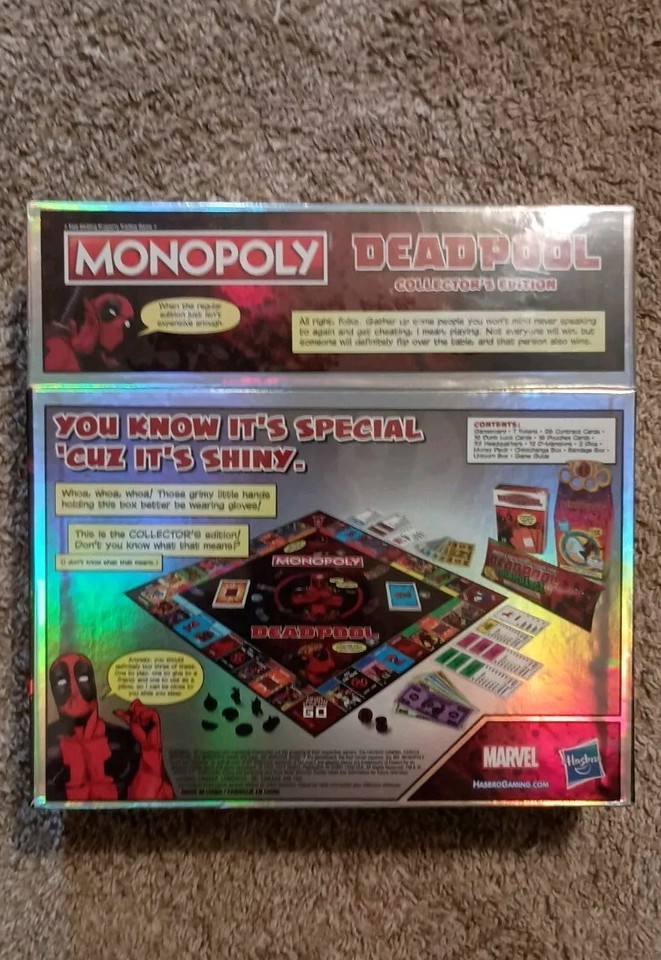 Hasbro Gaming Monopoly Deadpool Collector's Edition Adult 2 To 6 ...