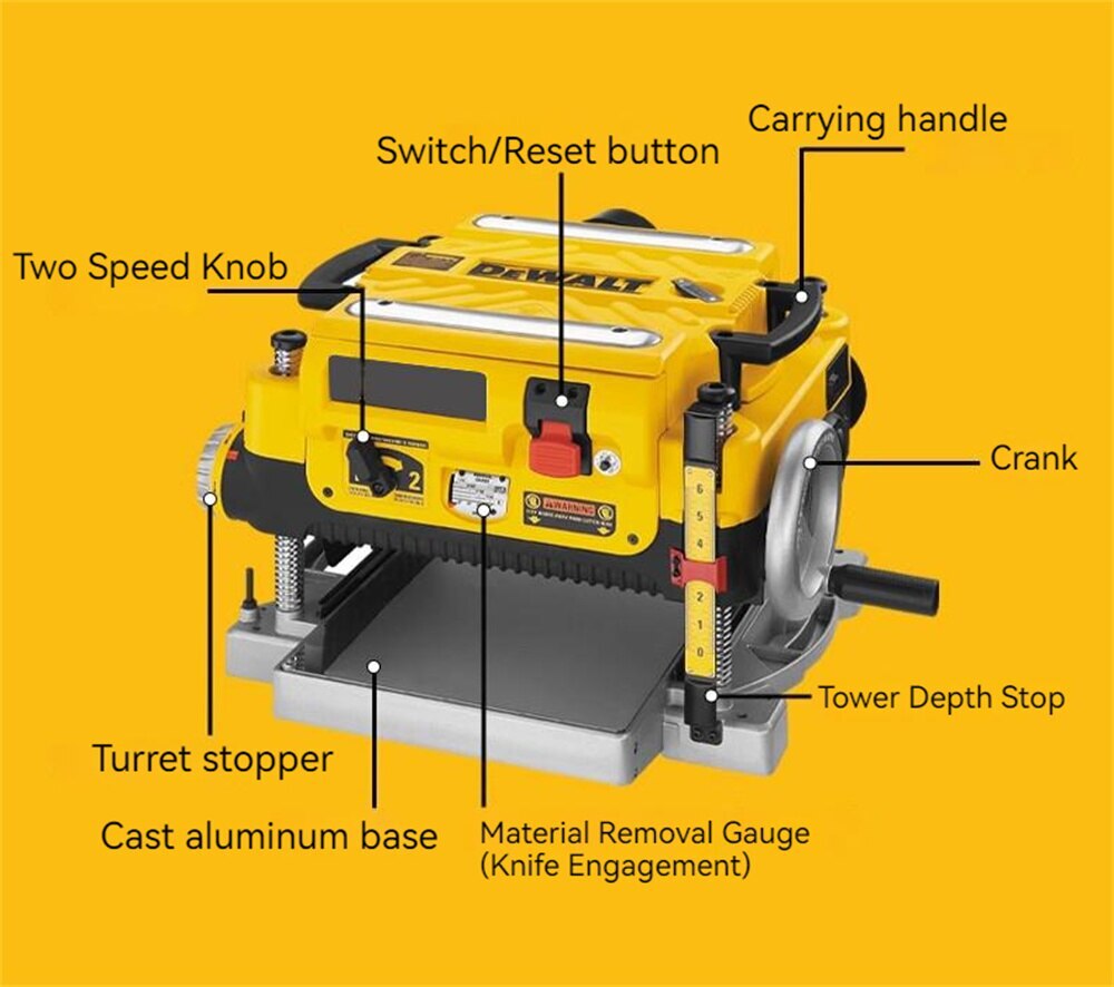 DW735Multi-Functional Small Electric Planer Planing Machine Flat Planer ...