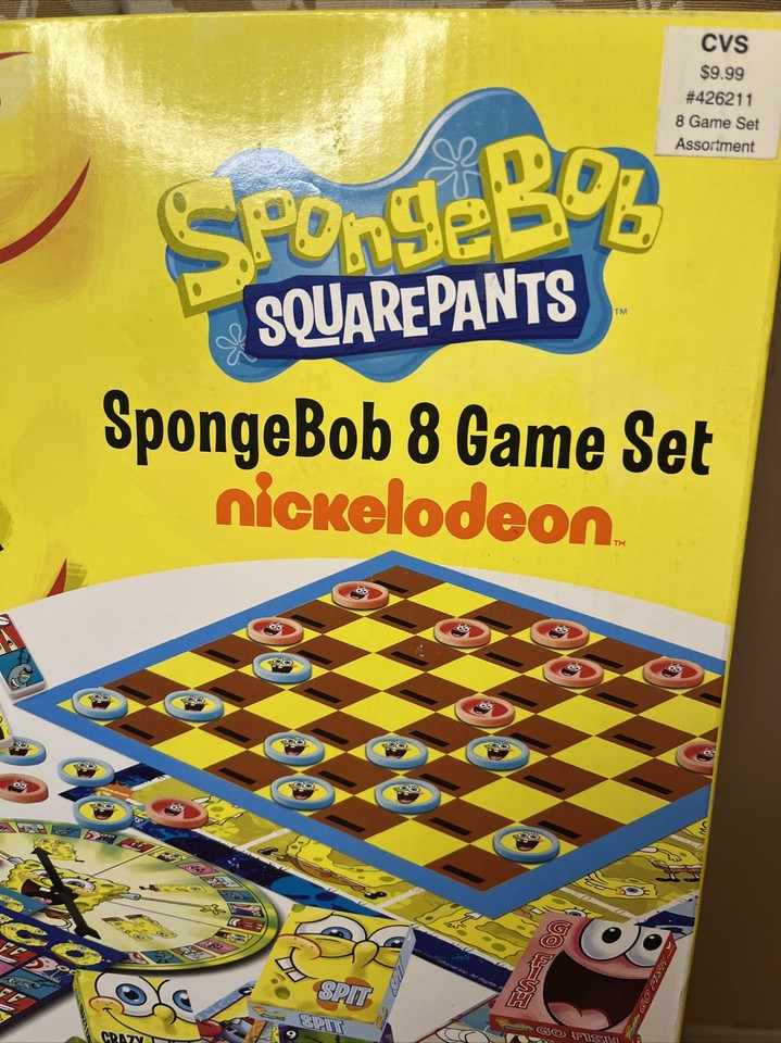 2010 Spongebob SquarePants 8 Game Set by Pressman - Nickelodeon - NEW ...