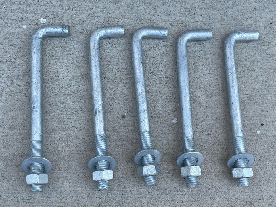 Sandbaggy 1/2" x 6" Threaded Concrete Anchor L-Bolts - Hot Dipped ...