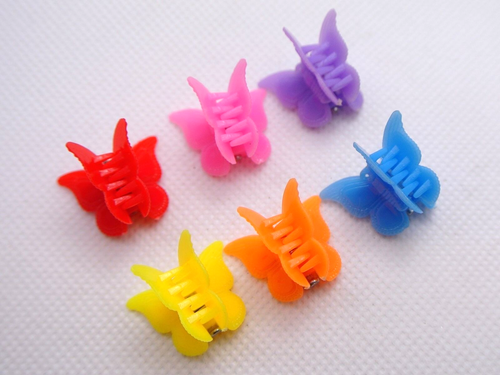 50 Mixed Color Plastic Butterfly Mini Hair Claw Clips Clamp for Kids | eBay