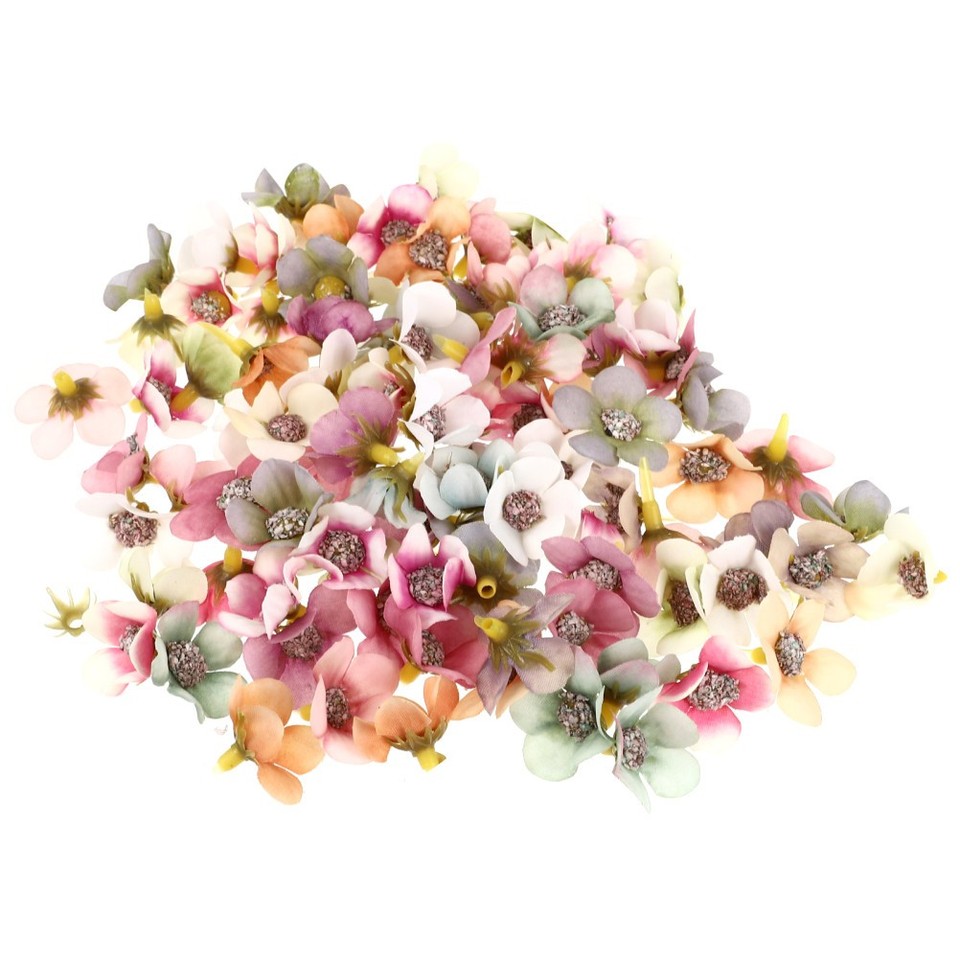 100pcs DIY Wreath Accessories Artificial Flower Head Mini Silk Daisy ...