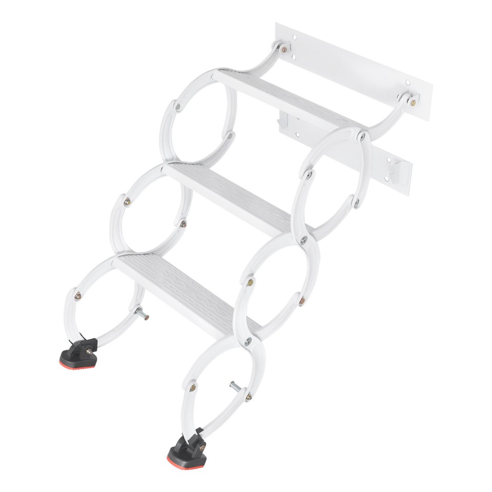 3 Steps Wall Mounted Retractable Ladder Pull Down Telescoping Step ...