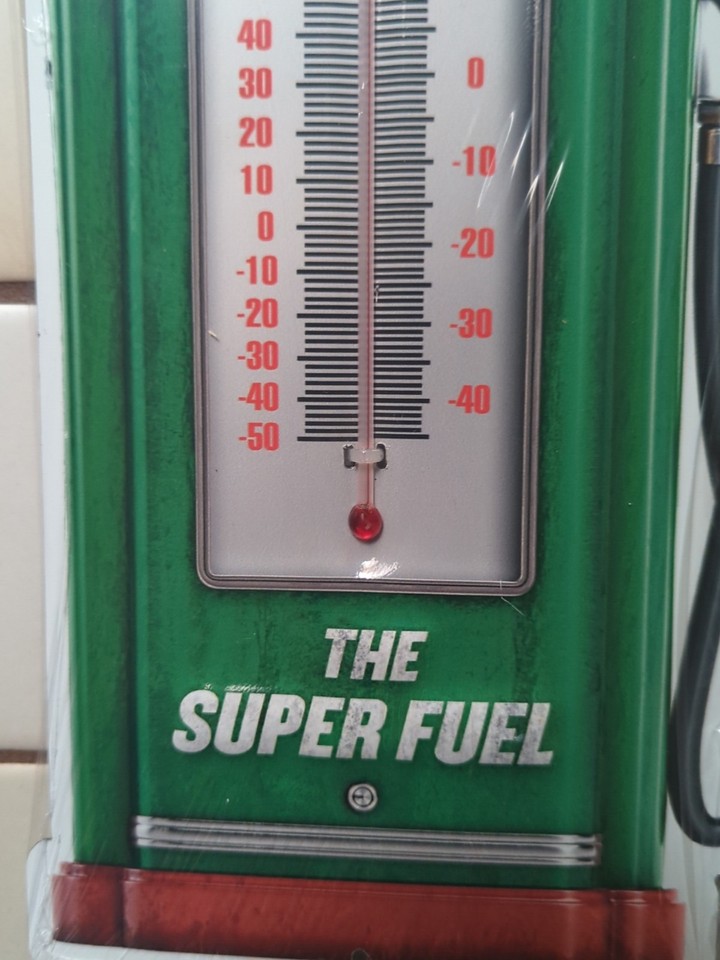 Sinclair Dino Gasoline Thermometer 17" Metal Aluminum Sign Garage Bar ...