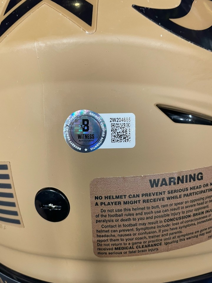 Bo Nix!! Auto!! Salute To Service!! Full Size Speedflex Helmet! Denver ...