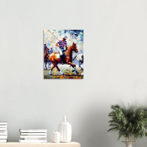 Polo Player Original Painting | Elegant Home Decor Wall Art Print 16x20 ...