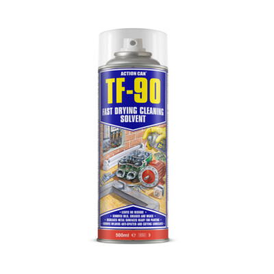 Action Can TF-90 Fast Drying Cleaning Solvent Degreaser Spray Aerosol ...
