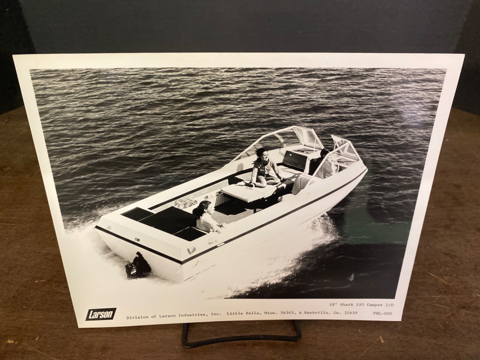 Larson Boats 18 Shark 195 Camper Advertising Photo B/W Salesman Sample ...