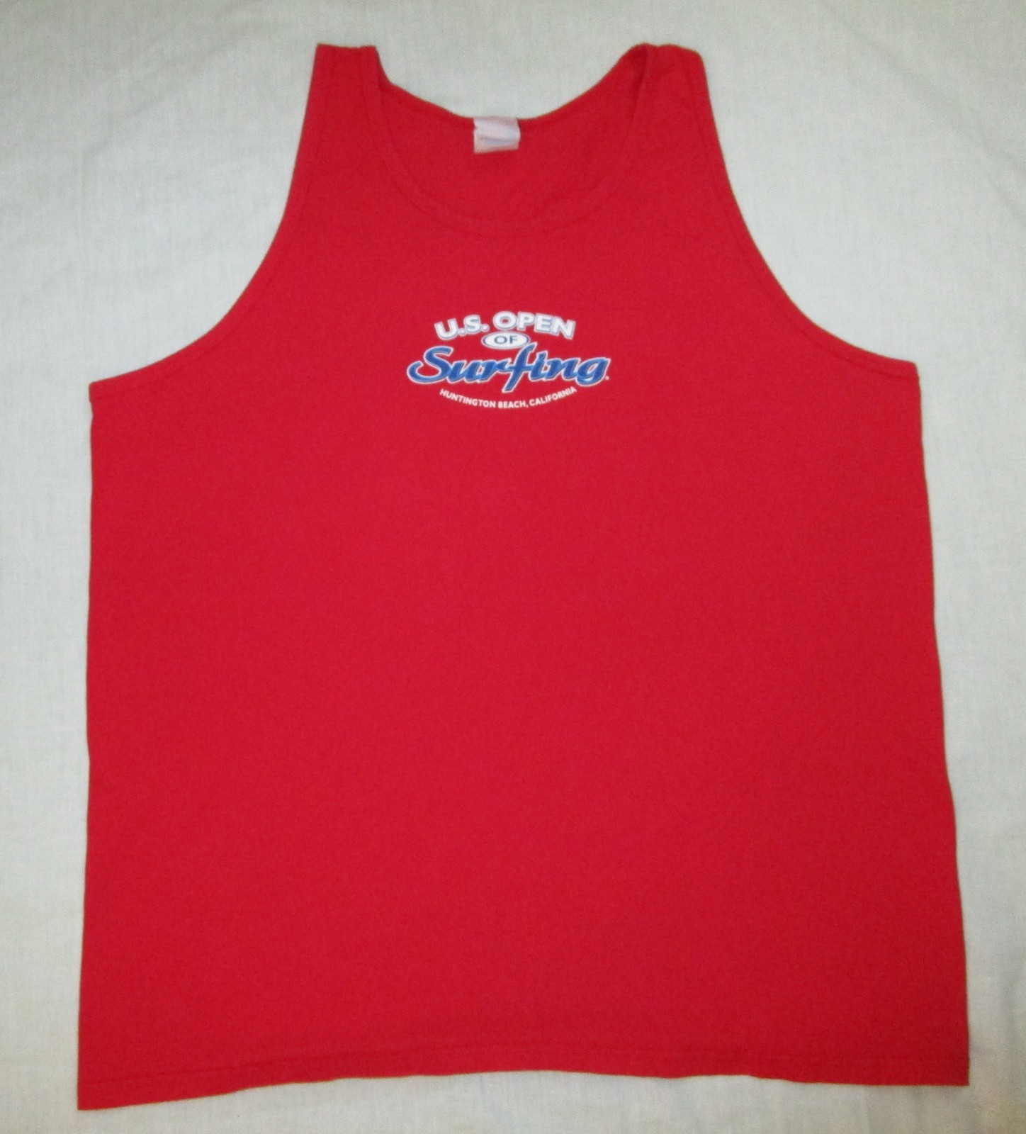 Vintage US Open of Surfing Huntington Beach Mens XL Tank Top Red 2004 ...
